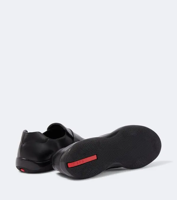 Prada Toblach Leather Penny Loafers