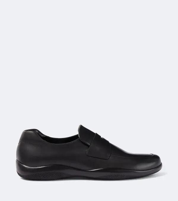 Prada Toblach Leather Penny Loafers