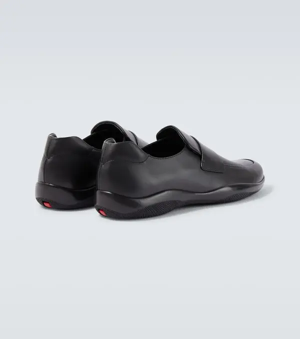 Prada Toblach Leather Penny Loafers