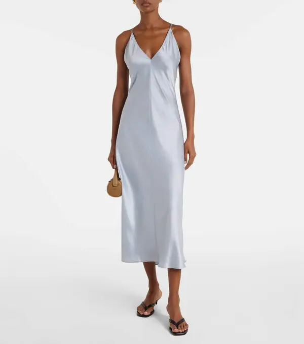 LESET Barb Satin Slip Dress