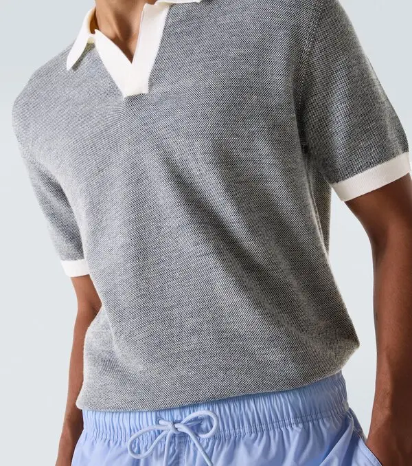 Orlebar Brown Horton Wool And Cotton Polo Shirt - Grey