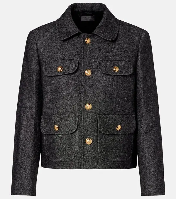 NILI LOTAN Chamonix Cotton And Wool-blend Jacket - Grey