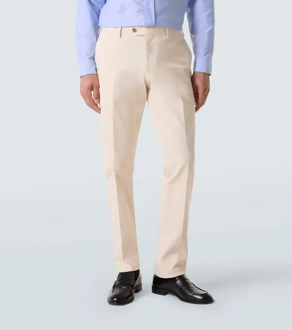 LARDINI Cotton-blend Straight Pants