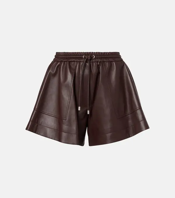 Loewe Leather Shorts - Brown
