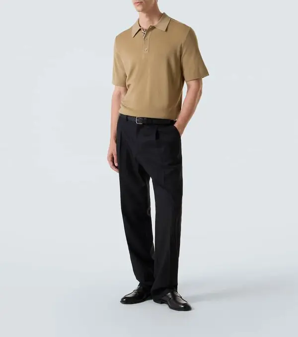 Burberry Wool Polo Shirt - Beige