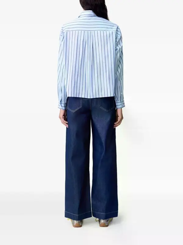 Claudie Pierlot Oversized Striped Cotton Shirt
