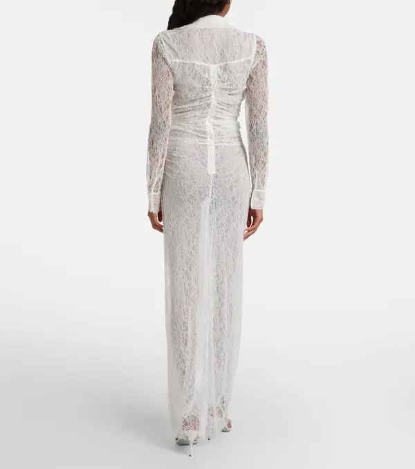 Christopher Esber Venus Sheer Lace Gown - White
