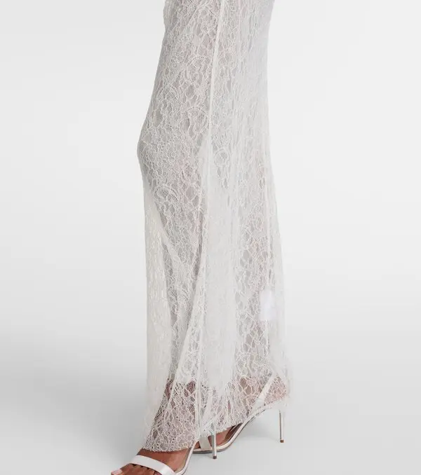 Christopher Esber Venus Sheer Lace Gown - White