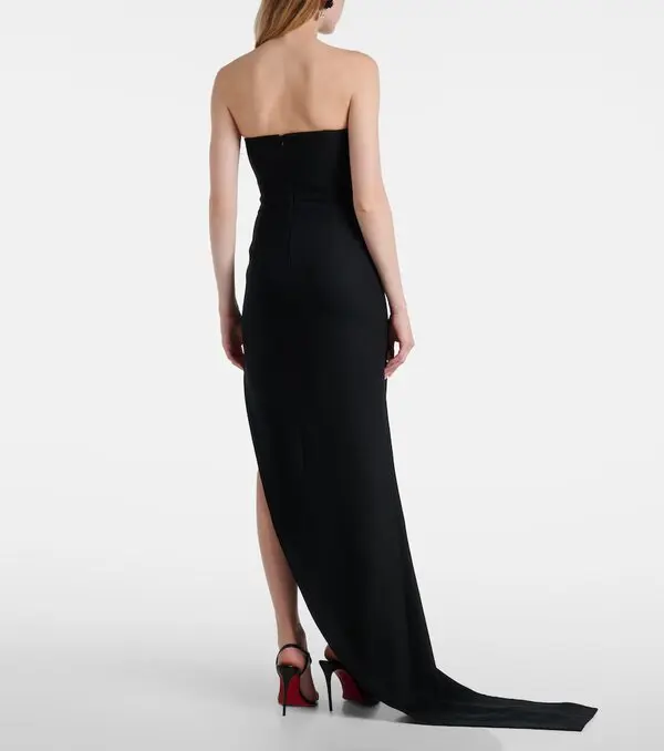 David Koma Cutout Asymmetric Wool-blend Gown