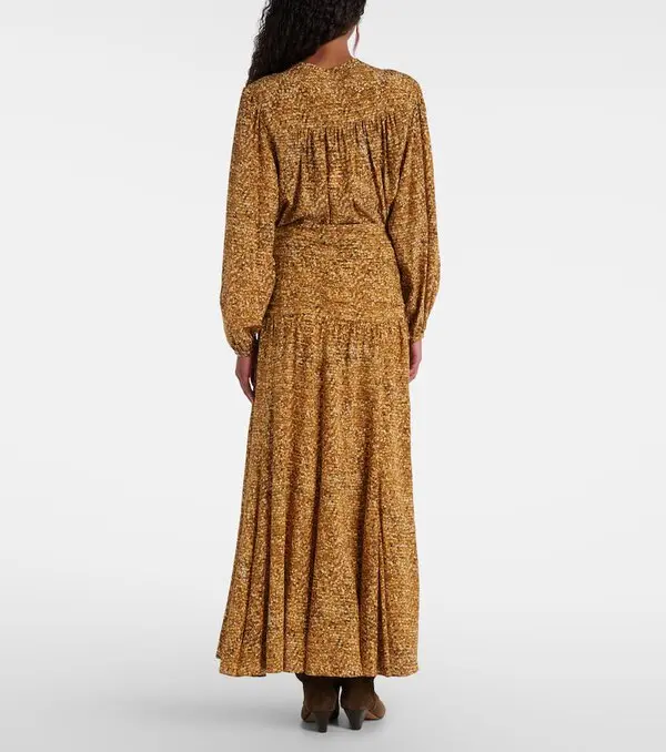 Isabel Marant Étoile Syana Printed Silk-blend Maxi Skirt - Beige