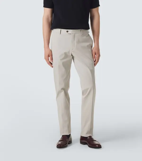 LARDINI Cotton-blend Slim Pants - Grey