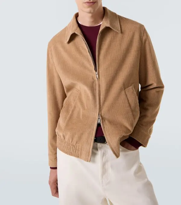 LARDINI Cotton And Alpaca Wool Corduroy Jacket - Brown