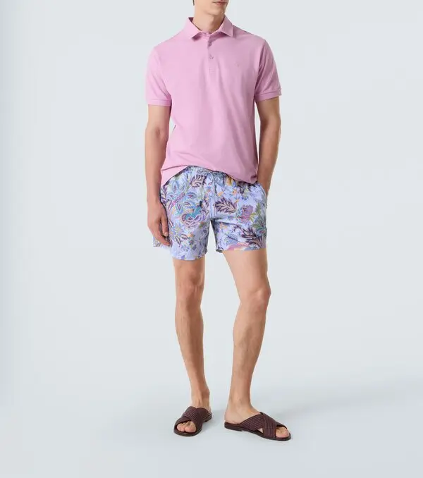 Etro Cotton Piqué Polo Shirt - Pink