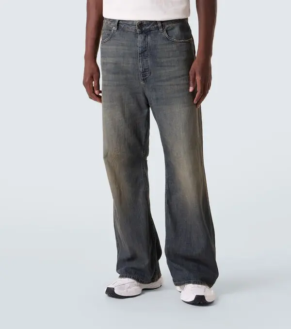 Balenciaga Faded Wide-leg Jeans