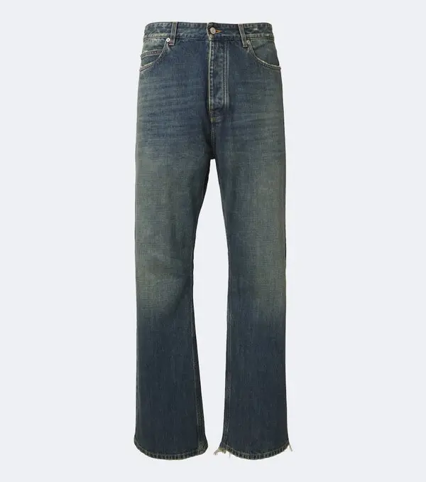 Balenciaga Faded Wide-leg Jeans - Blue
