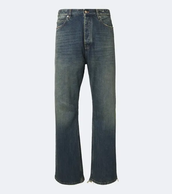 Balenciaga Faded Wide-leg Jeans - Blue