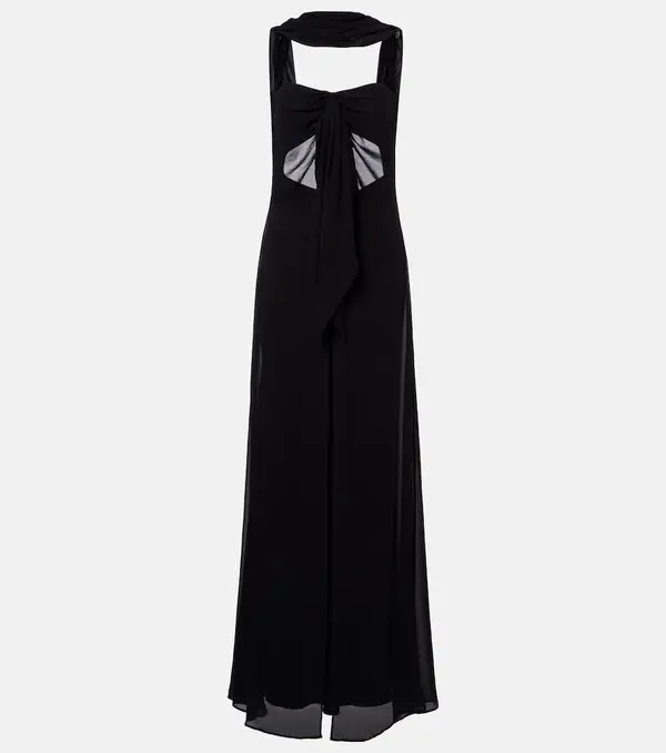 Christopher Esber Reverse Draped Silk Gown - Black