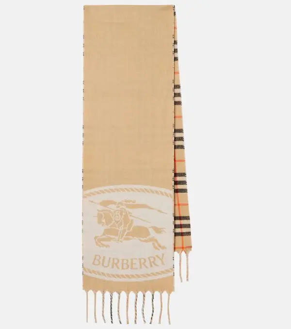 Burberry Check Reversible Cashmere Scarf - Beige