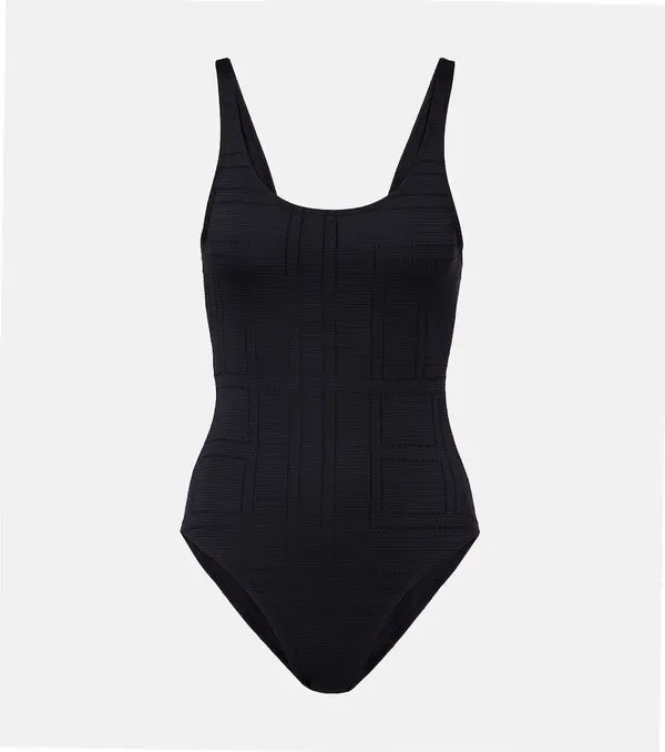 TOTEME Monogram Jersey Swimsuit - Black
