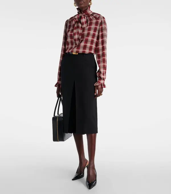 Saint Laurent Mid-rise Wool Culottes