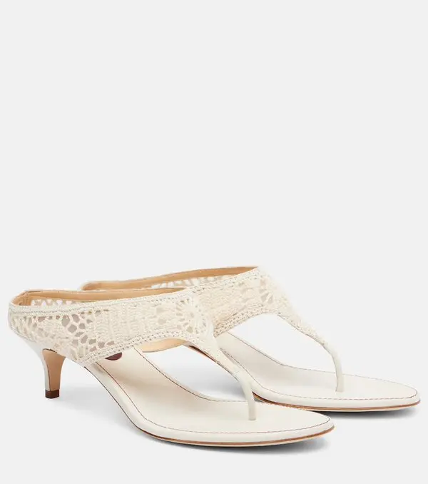 Magda Butrym 45 Crochet Thong Sandals - White
