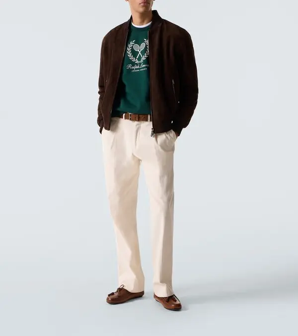 Ralph Lauren Purple Label Logo Cotton And Cashmere Sweatshirt