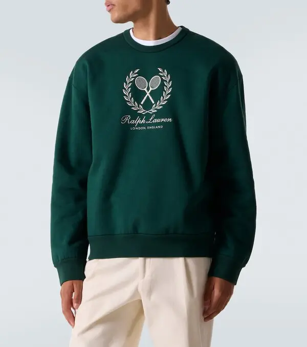 Ralph Lauren Purple Label Logo Cotton And Cashmere Sweatshirt
