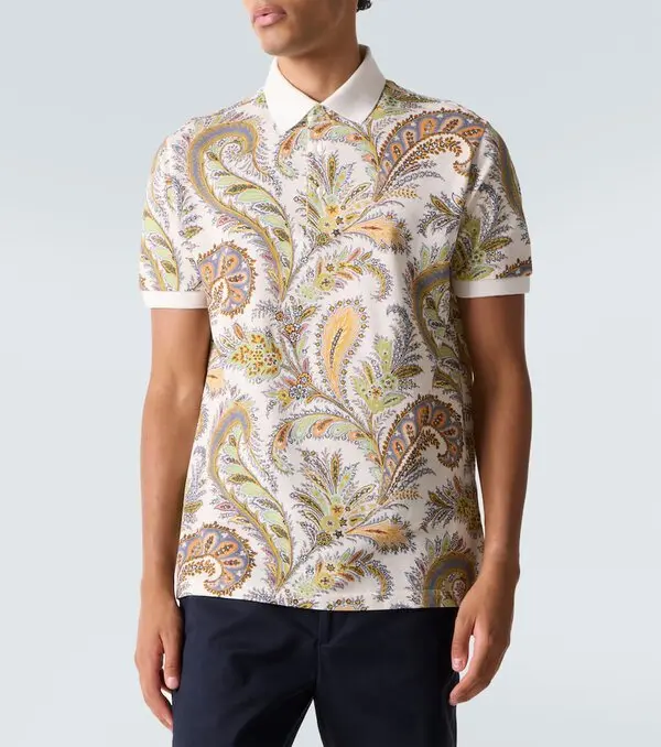 Etro Paisley Cotton Piqué Polo Shirt - Multicoloured