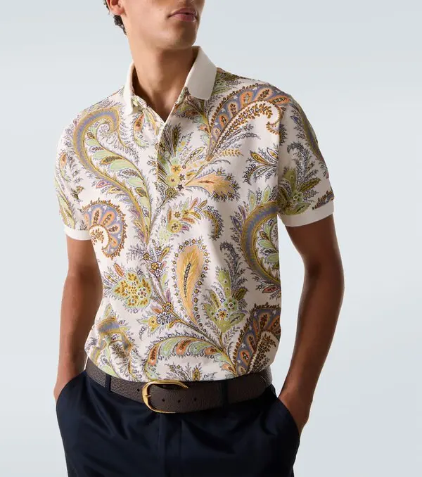 Etro Paisley Cotton Piqué Polo Shirt - Multicoloured