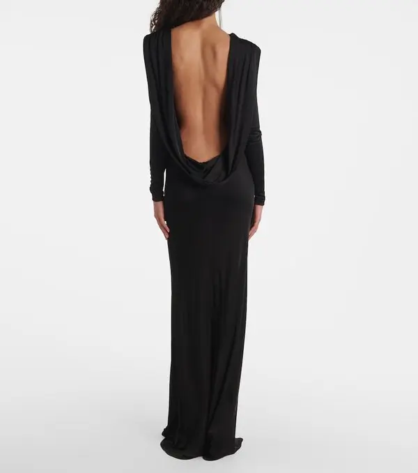 THE NEW ARRIVALS ILKYAZ OZEL Roisin Draped Open-back Gown