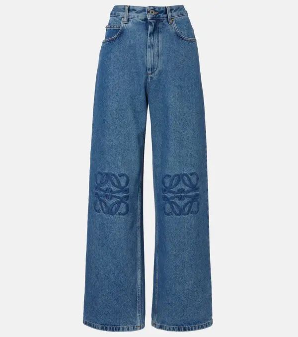 Loewe Anagram Wide-leg Jeans - Blue