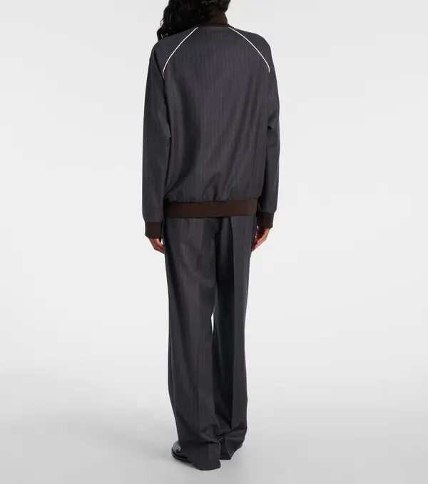 Miu Miu Pinstripe Virgin Wool Blouson - Grey
