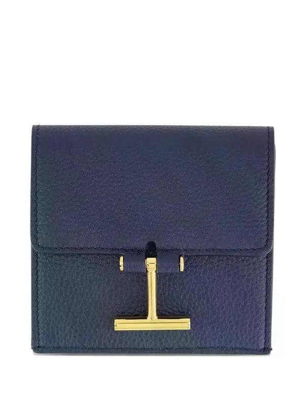 TOM FORD Tara Logo-clasp Grain-leather Cardholder - Blue