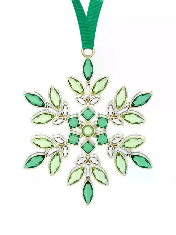 SWAROVSKI Gema Crystal-embellished Snowflake Holiday Ornament - Green