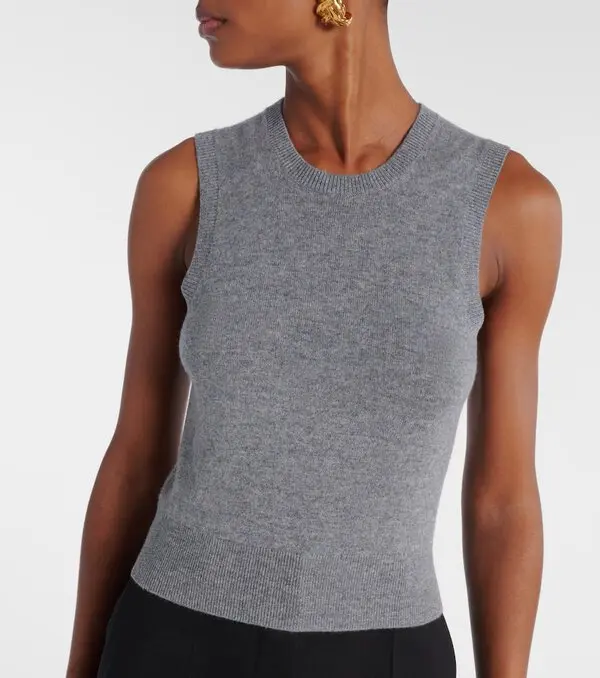 NILI LOTAN May Knitted Cashmere Tank Top - Grey