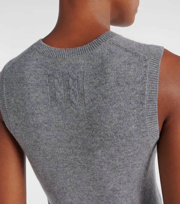 NILI LOTAN May Knitted Cashmere Tank Top - Grey
