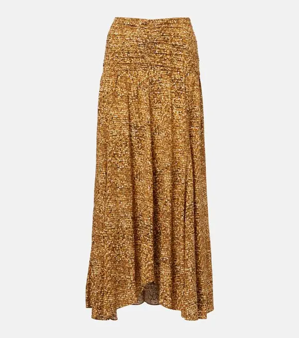 Isabel Marant Syana Printed Silk-blend Maxi Skirt - Beige