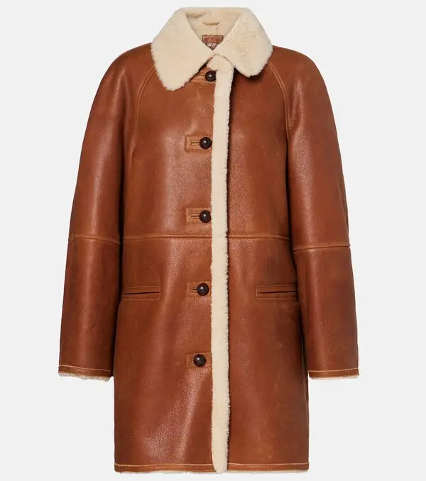 Isabel Marant Étoile Berthie Shearling-trimmed Leather Coat