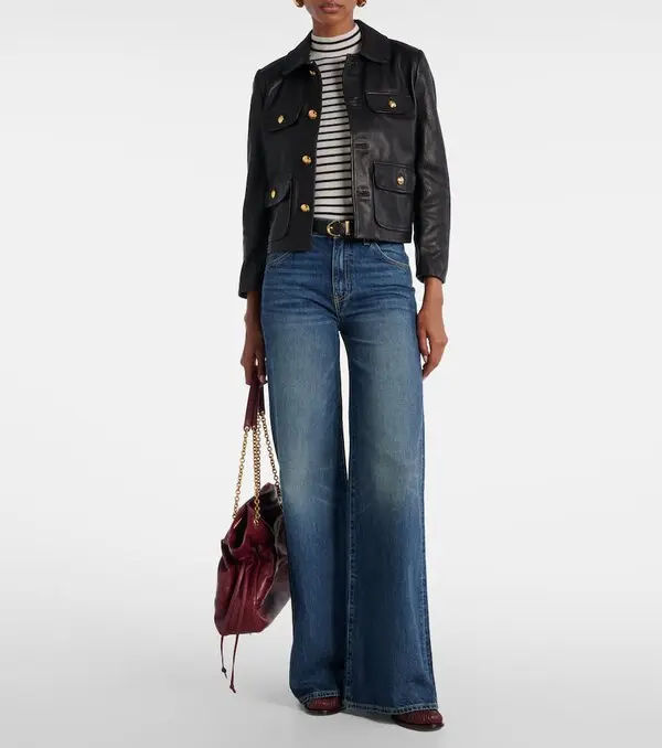 NILI LOTAN Masha Striped Cashmere Turtleneck Top