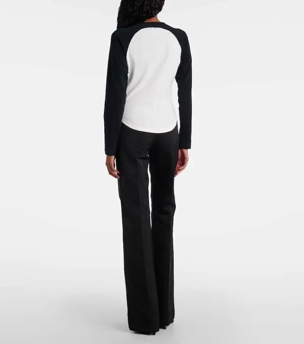 COURREGES Circle Contrast Cotton Jersey T-shirt