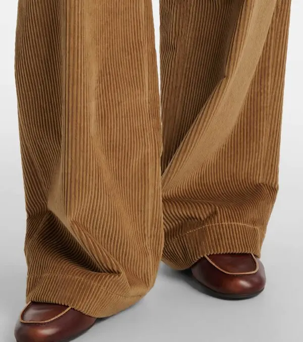 Miu Miu Cotton Corduroy Wide-leg Trousers