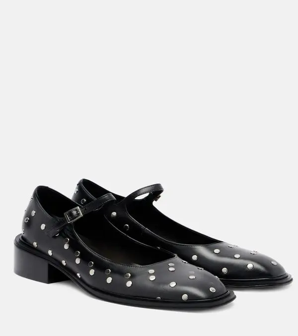 SOULIERS MARTINEZ Penelope Leather Mary Jane Pumps