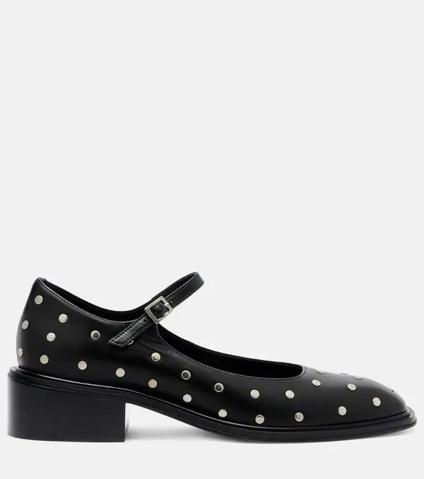 SOULIERS MARTINEZ Penelope Leather Mary Jane Pumps