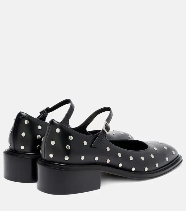 SOULIERS MARTINEZ Penelope Leather Mary Jane Pumps
