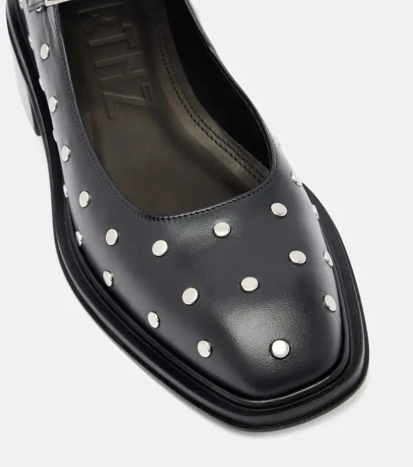 SOULIERS MARTINEZ Penelope Leather Mary Jane Pumps