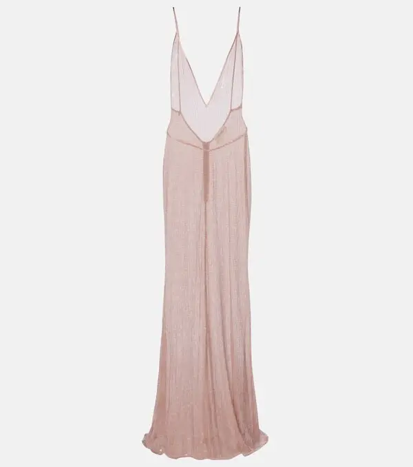 THE NEW ARRIVALS ILKYAZ OZEL Claudie Sequined Gown - Pink