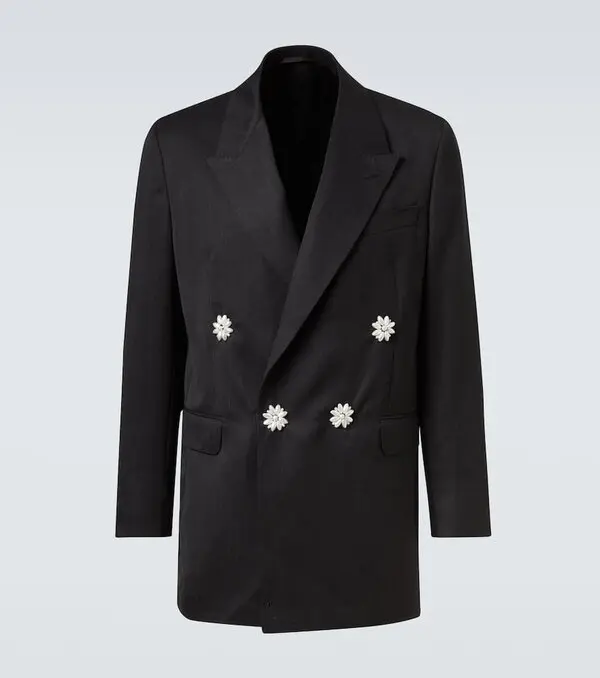 Simone Rocha Embellished Double-breasted Blazer