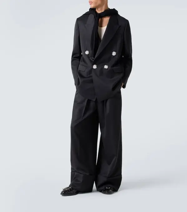 Simone Rocha Embellished Double-breasted Blazer