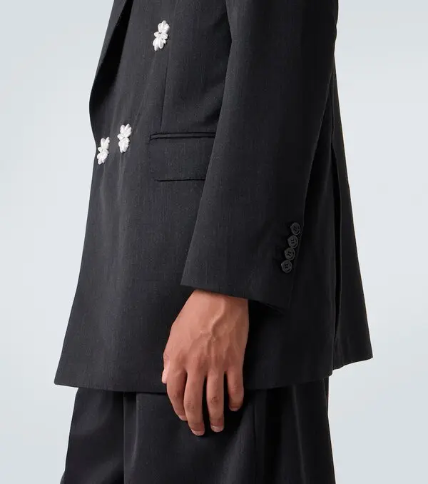 Simone Rocha Embellished Double-breasted Blazer