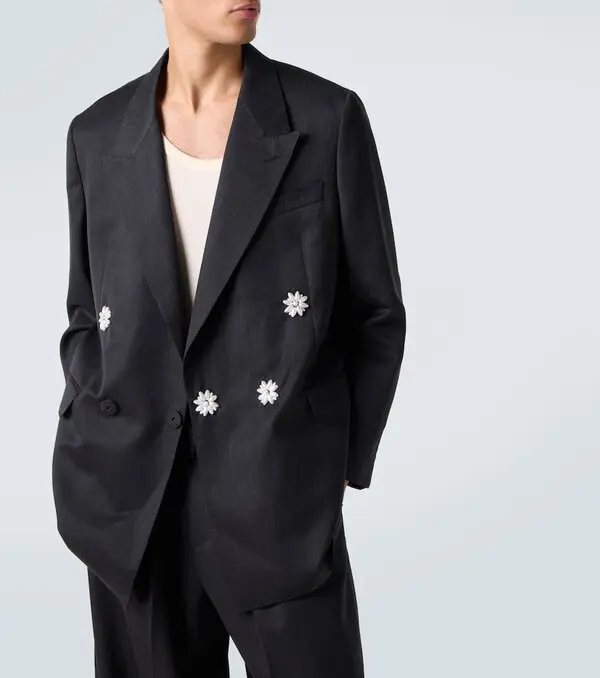 Simone Rocha Embellished Double-breasted Blazer